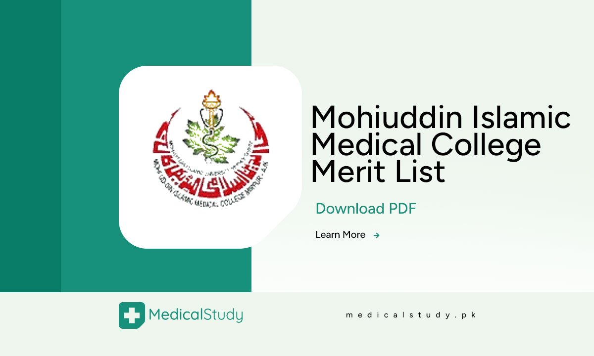 Mohiuddin Islamic Medical College Merit List 2025 MBBS & BDS