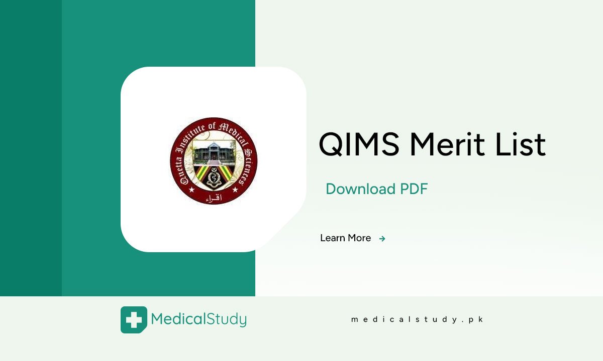 Quetta Institute of Medical Sciences QIMS Merit List 2025 MBBS, BDS