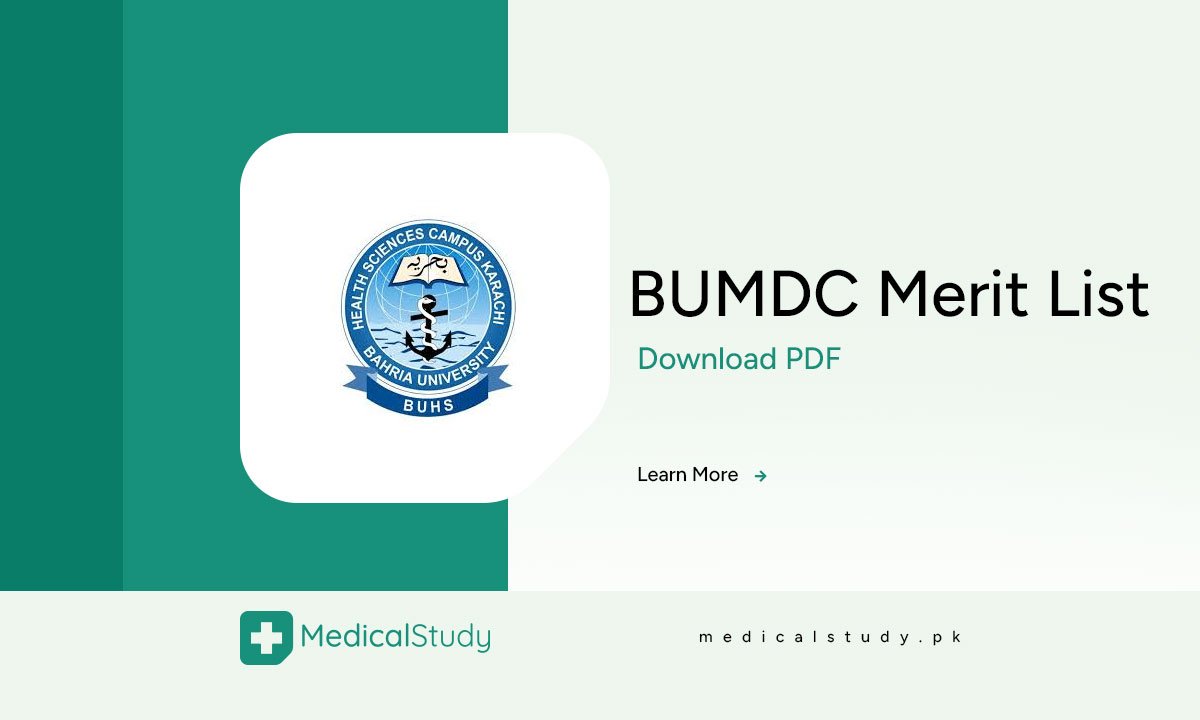 BUMDC Merit List 2025 MBBS, BDS, DPT, Nursing, BS, Post Rn